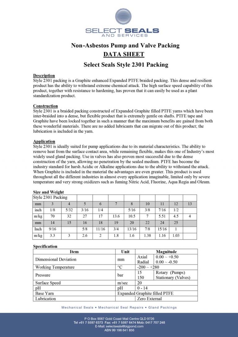 Stern Tube Gland Packing 5/16 (7.9 mm) 8 Meter Box – SELECT SEALS AUSTRALIA